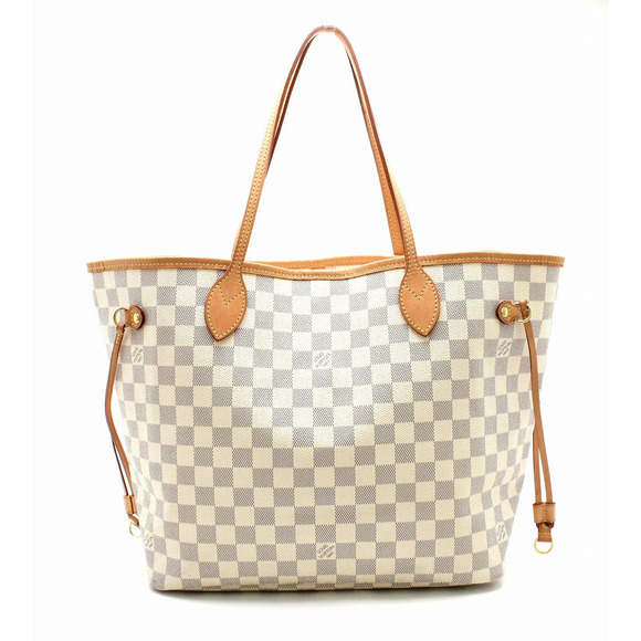 Louis Vuitton | Bags | Louis Vuitton Damier Azur White Neverfull Tote ...